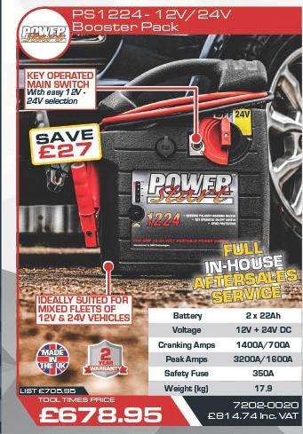 POWERSTART 1224 - Booster Pack 12V & 24V 7202-0020 - Garage Diagnostic ...