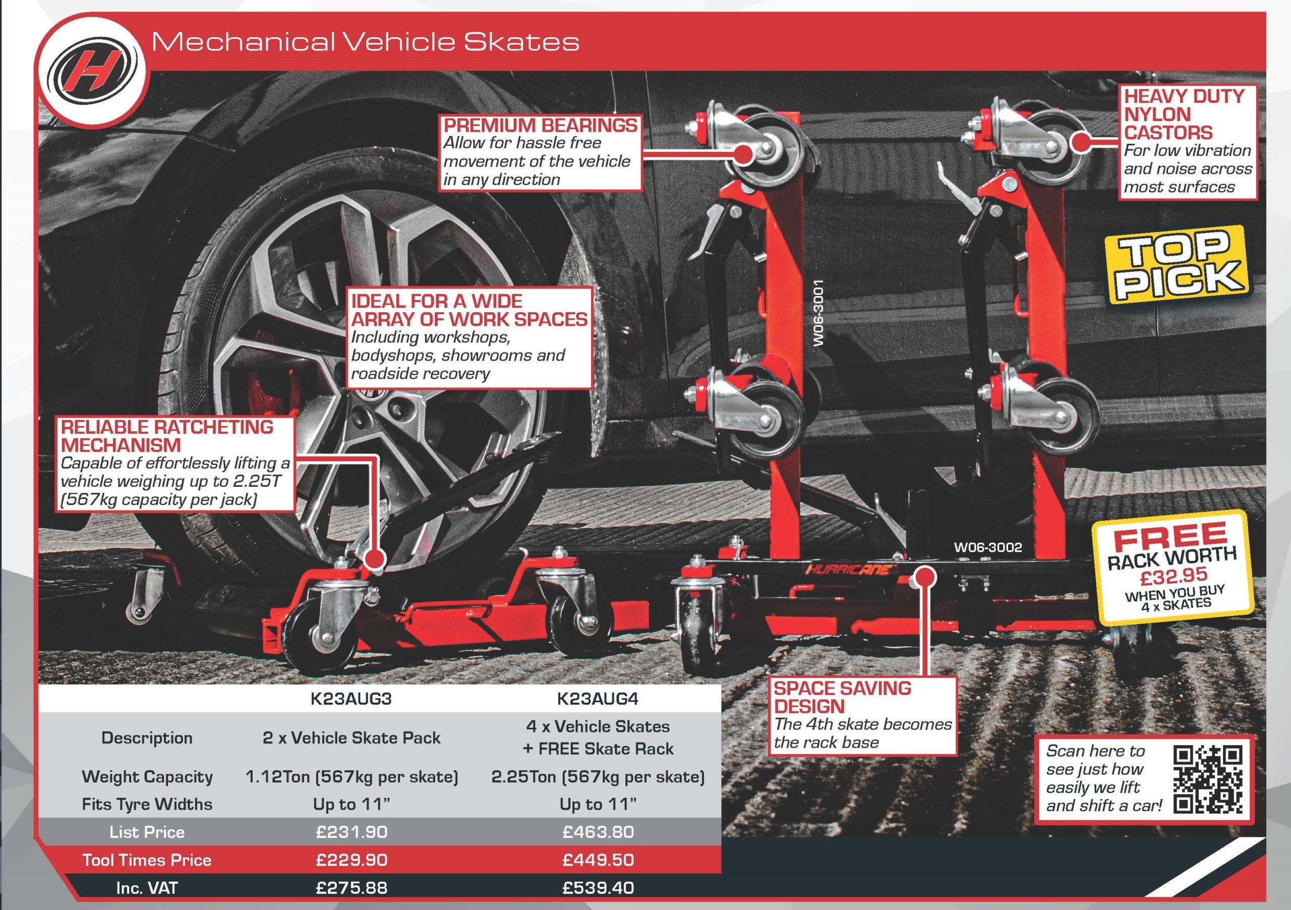 HURRICANE 11" Vehicle Skates - Pair W06-3001 (2) - HURRICANE 11 ...