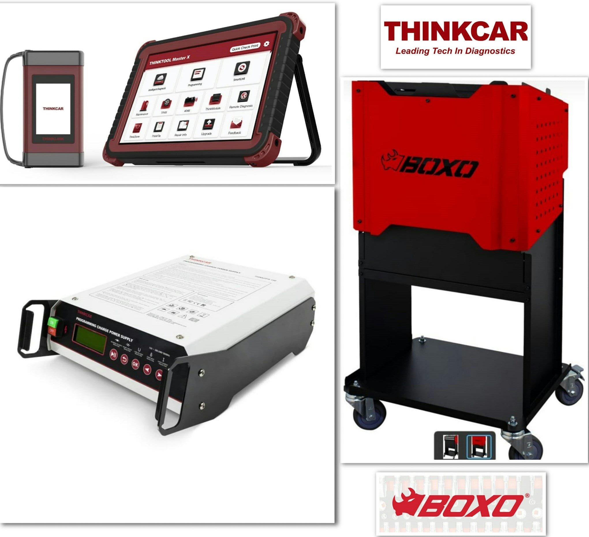 THINKCAR / BOXO Bundle Master X + PPS Battery Support + Diagnostic Trolley - Garage Diagnostic Tools